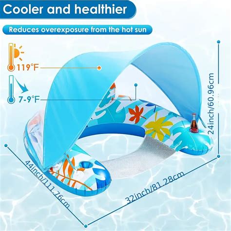 Pool Pontoon Canopy Adult Inflatable Pool Chair Leisure Temu Australia