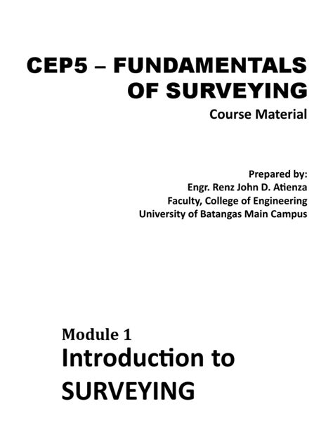 Module1introduction To Surveying Part 1 Pdf Surveying Measurement