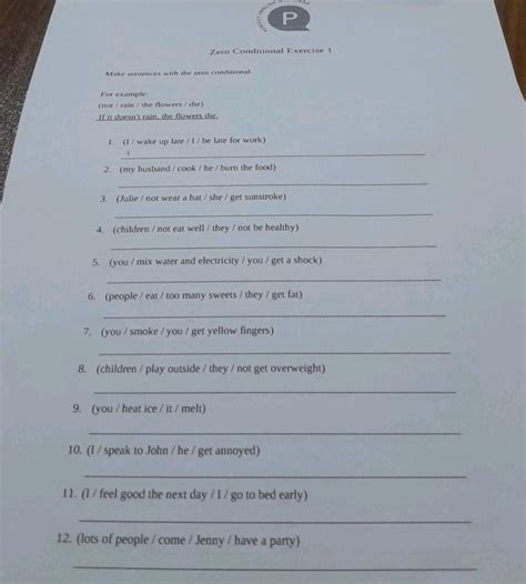 Zero Conditional Exercise 1 Make Sentences StudyX