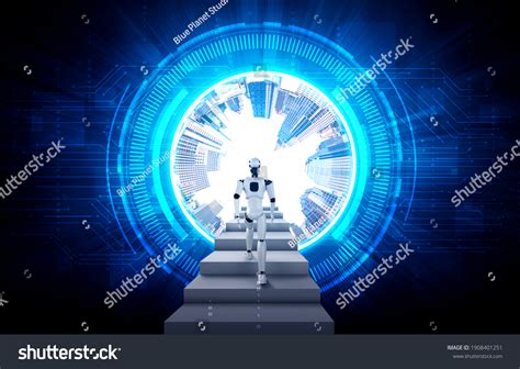 3d Rendering Robot Humanoid Walk Stair Stock Illustration 1908401251 Shutterstock