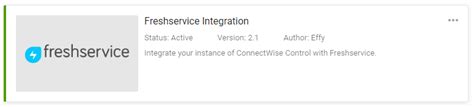 Freshservice Integration Screenconnect