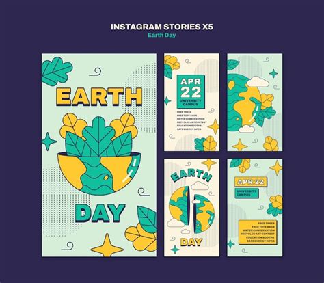 Diseño De Plantillas Para El Día De La Tierra Archivo Psd Premium