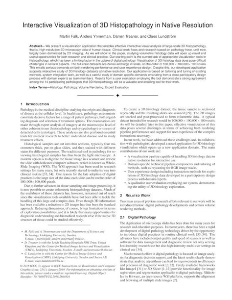PDF Interactive Visualization Of 3D Histopathology In Native