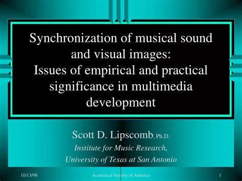 Ppt Synchronization Of Musical Sound And Visual Images Issues Of