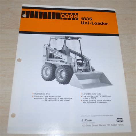 Case Uni Loaders 1835 Tractor Brochure Sales Prospekt Auto Brochure