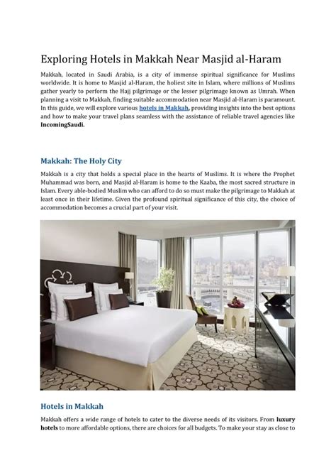 Ppt Exploring Hotels In Makkah Near Masjid Al Haram Powerpoint