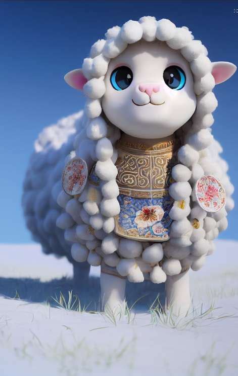 可爱的羊洋洋 Ai绘画提示词 素材集市