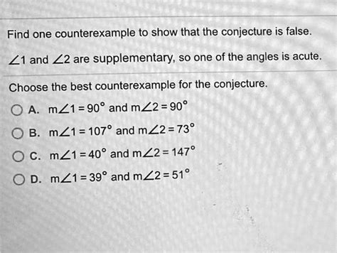 solved find one counterexample to show that the conjecture is false l1 and l2 are
