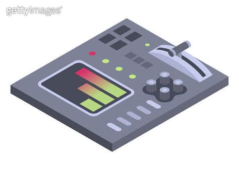 Isometric Control Panel Spaceship With Slider Controllers Buttons 3d Dashboard On White