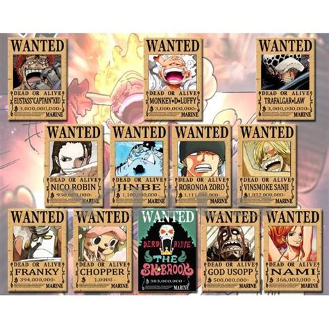 Ang Mainit Na Benta ☀updated Bounty Shp One Piece Wanted Poster Set Of