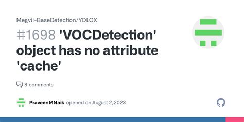 VOCDetection Object Has No Attribute Cache Issue Megvii BaseDetection YOLOX GitHub