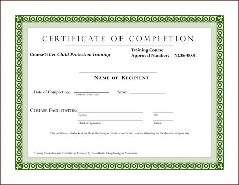 Professional Training Certificate Templates Template 1 Resume