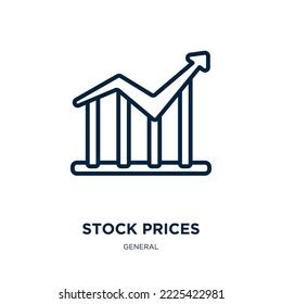 Stock Prices Icon General Collection Thin Stock Vector Royalty Free