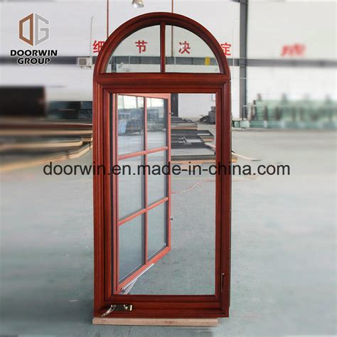 American Aluminum Cladding Oak Wood Crank Window Decorative Grill