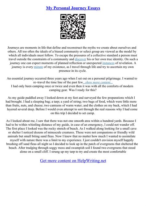 Journey In Life Essay Pdf