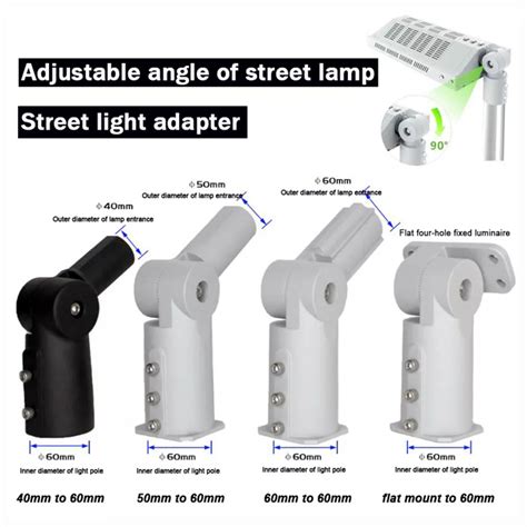 Slip Fitter Aluminum Square Tube Adjustable Tilt Solar Lighting Pole