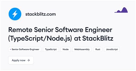 stackblitz hiring senior software engineer typescript node js remote work from home