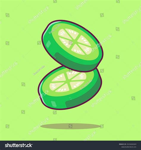 Cartoon Cucumber Slice