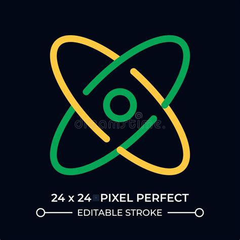 Atom Model Dark Color Line Ui Icon Stock Illustration Illustration Of