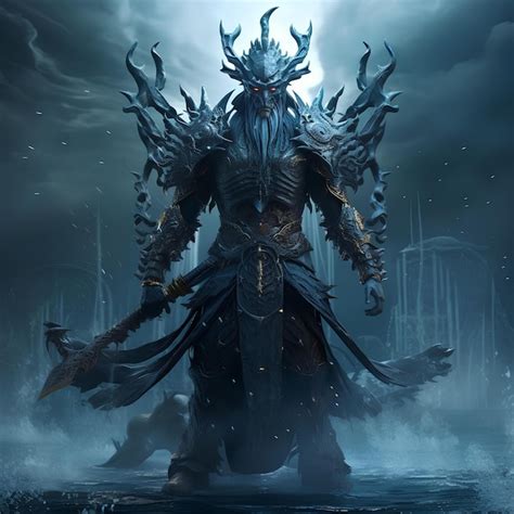 Premium Ai Image Evil Sea Demon King