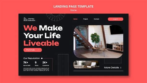 Modello Di Interior Design Di Design Piatto Psd Gratis