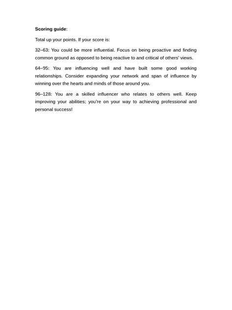 Exercise Scoring Guide Pdf