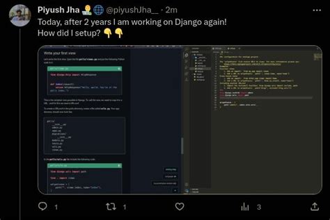 Piyush Jha On Linkedin Hello Devs Today I Worked On Django After 2 Years Read The Tweet 👇