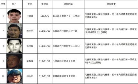 桃園酒駕累犯14 姓名、照片曝光 蕃新聞