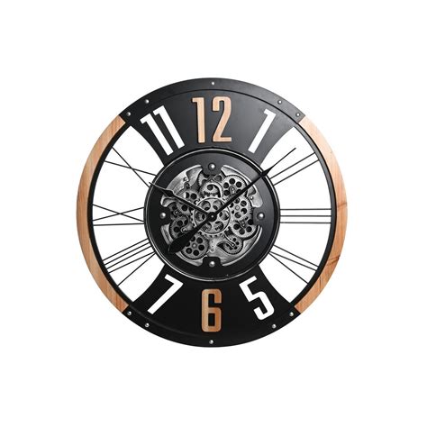 Horloge Murale DKD Home Decor 75 X 6 5 X 75 Cm Naturel Noir Fer Bois
