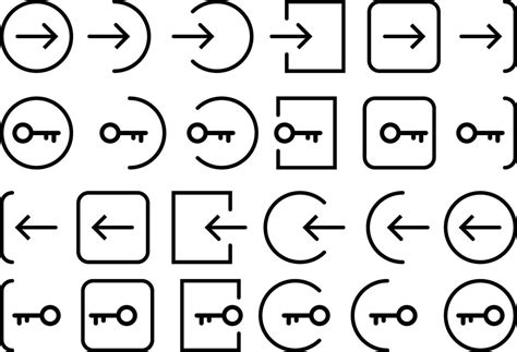 Login Logout Icon Set Logout Exit Icon Symbol Collection Sign In And Sign Out Icon Entrance