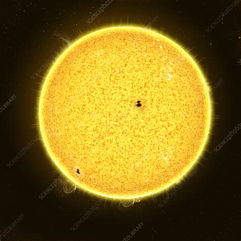 Sun Sunspots And Solar Flares Illustration Stock Image C0583250