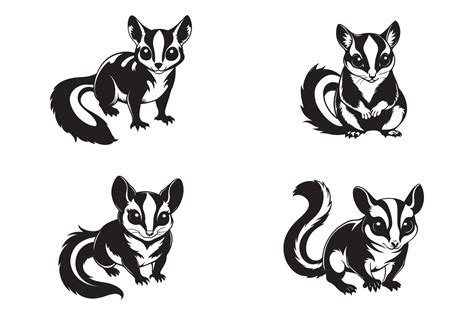 haz de azúcar planeador plantilla separar estilo negro y blanco color silueta clipart