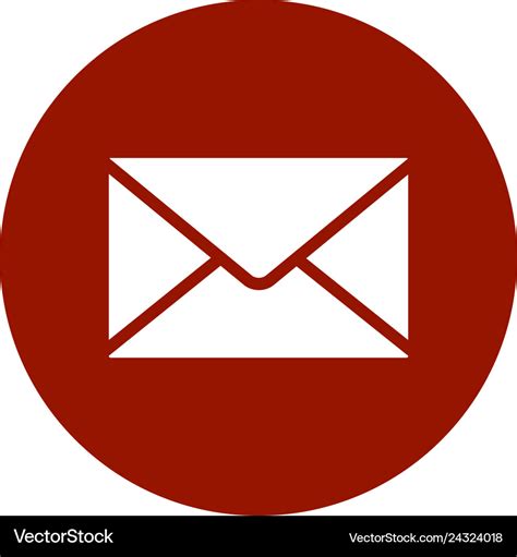 Email Icon Red Circle Set Royalty Free Vector Image