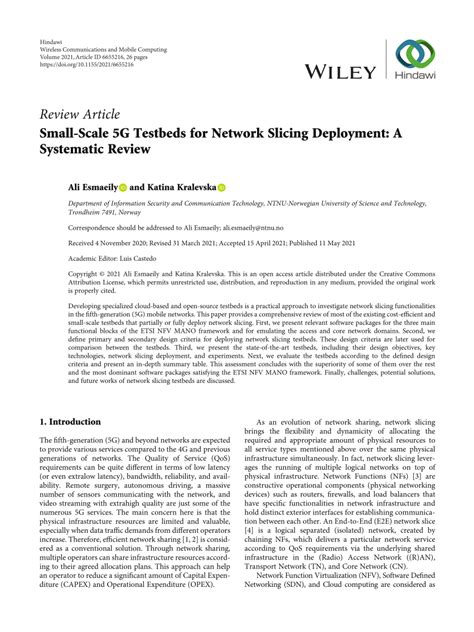 pdf small scale 5g testbeds for network slicing deployment a