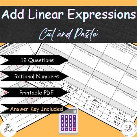 Add Linear Binomial Expressions Print Resource By Benny Boyd Tpt