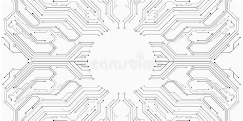Futuristic Circuit Board Pattern On White Background Hi Tech Cpu Panel