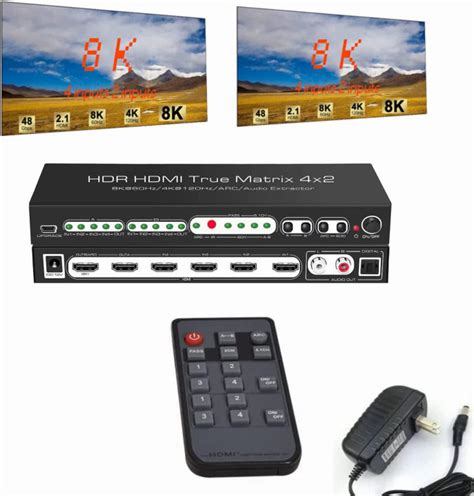 Generic 8K 4x2 HDMI Matrix Switch 4 In 2 Out Matrix HDMI2 1 Video
