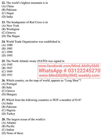 World Most Important General Knowledge Mcqs Quiz With