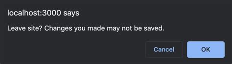 Javascript How To Trigger Leave Site Message For Single Page