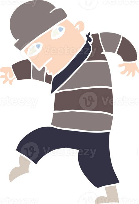 Flat Color Style Cartoon Sneaking Thief 44984875 Png