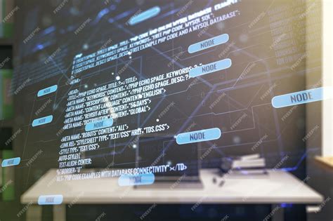 Premium Photo Multi Exposure Of Abstract Programming Language