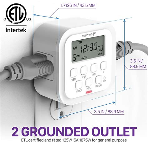 7 Day Digital Timers For Electrical Outlets Indoor Plug