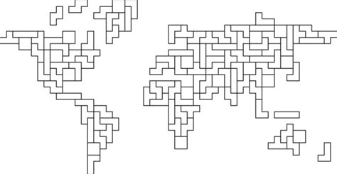 World Map Of Black Blocks Pattern Thin World Vector Pattern Thin