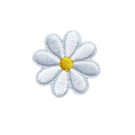 Flower Patch Daisy Sewing Patch Embroidery Patch Iron On White