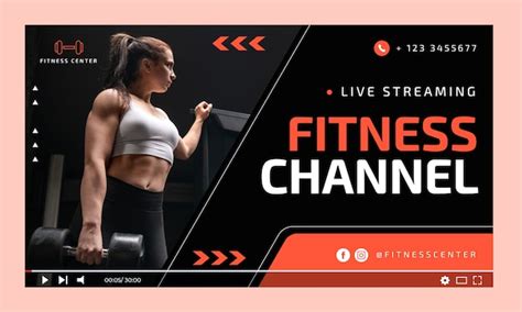 Free Vector Fitness Center Youtube Thumbnail
