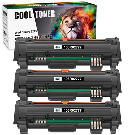 Used 3 Black Toner Compatible For Xerox Workcentre 3215 3225 Phaser