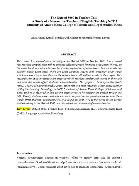 1 Teacher Talk Pdf Question Second Language