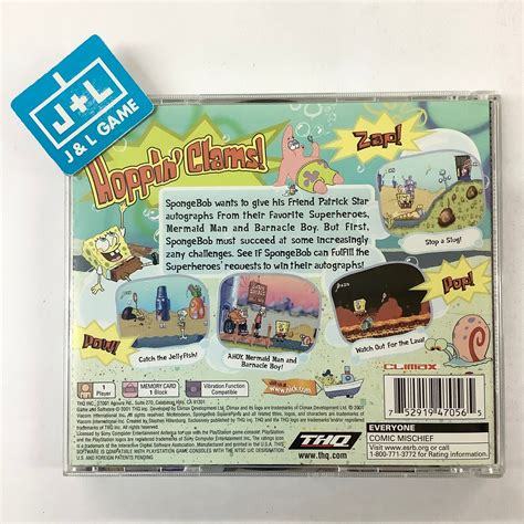 Spongebob Squarepants Supersponge Ps1 Playstation 1 Pre Owned