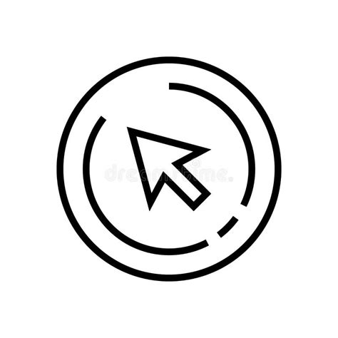 Line Art Cursor Icon In Trendy Flat Style Isolated On Background