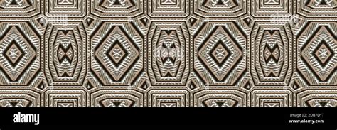 Seamless Repeating Banner Pattern Tile With A Glossy Gold Metal Effect In Elegant Facets
